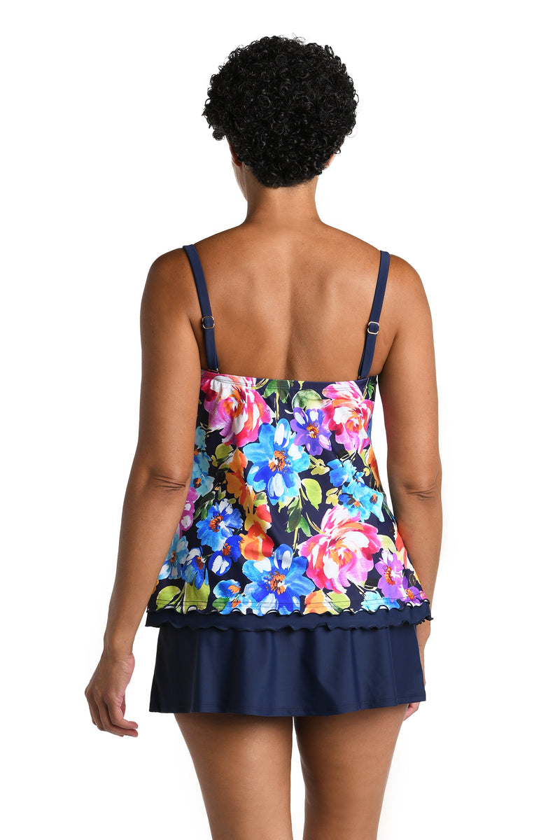 Botanic Garden Ruffled Bandeau Tankini Top *FINAL SALE*