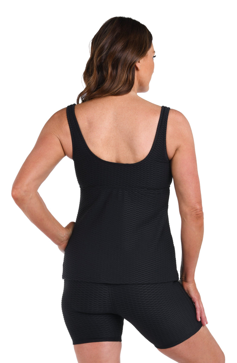 Textured Spa Scoop Neck Tankini Top