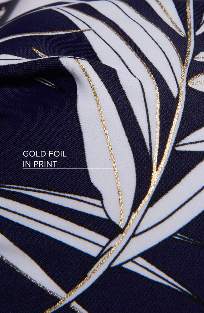 Gold Leaf Side Shirred One Piece